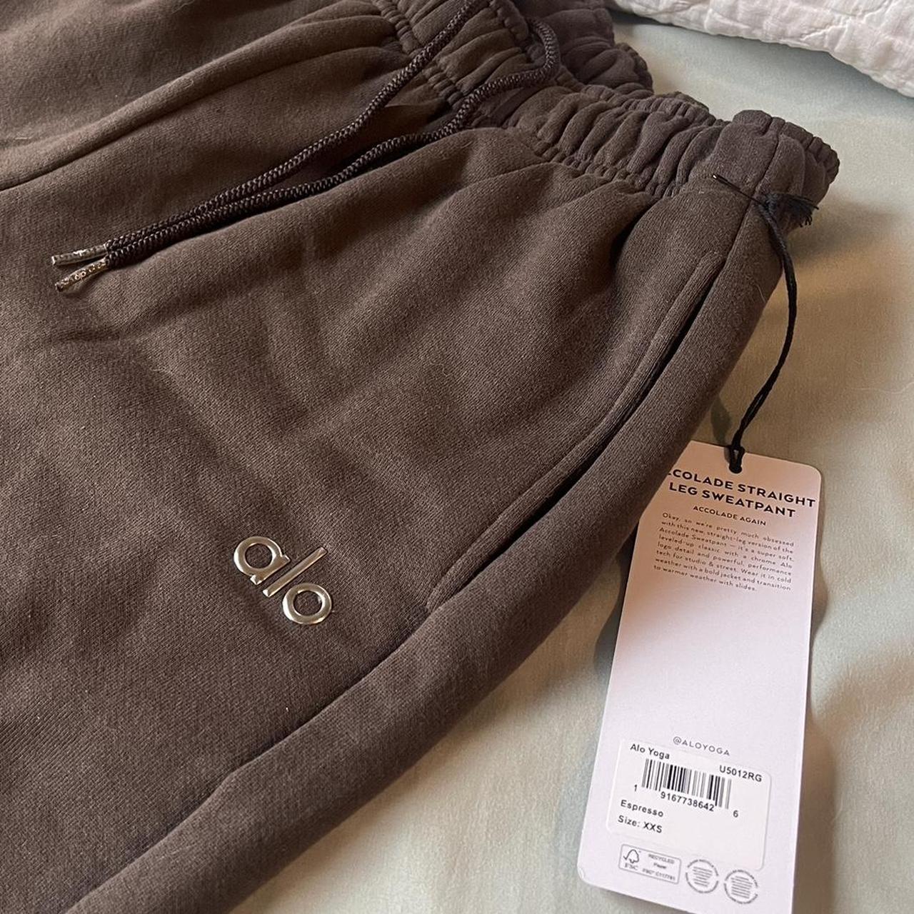 alo accolade wide leg sweatpants in espresso size... - Depop