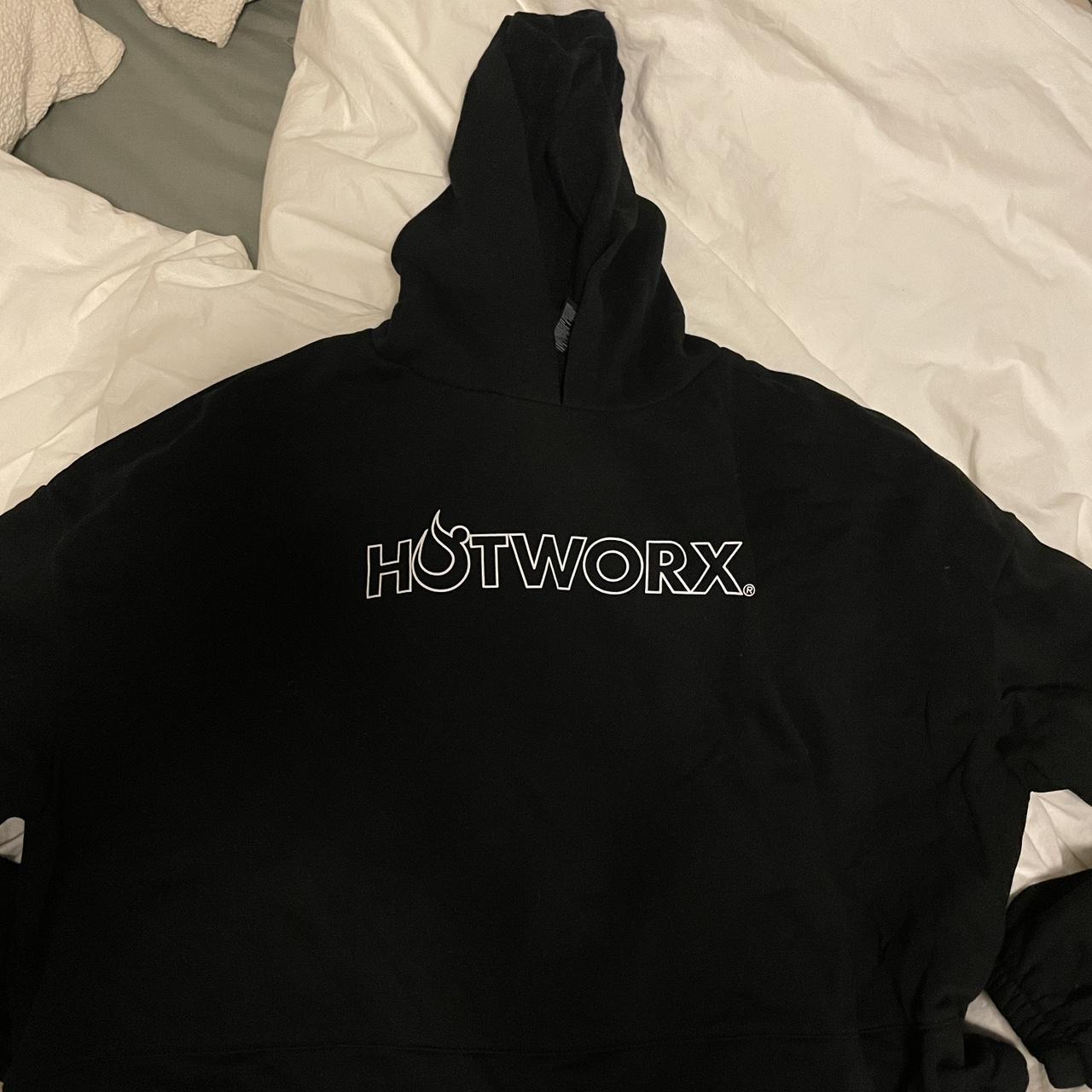 hotworx hoodie!! the bottom cinches, L-XL. worn... - Depop