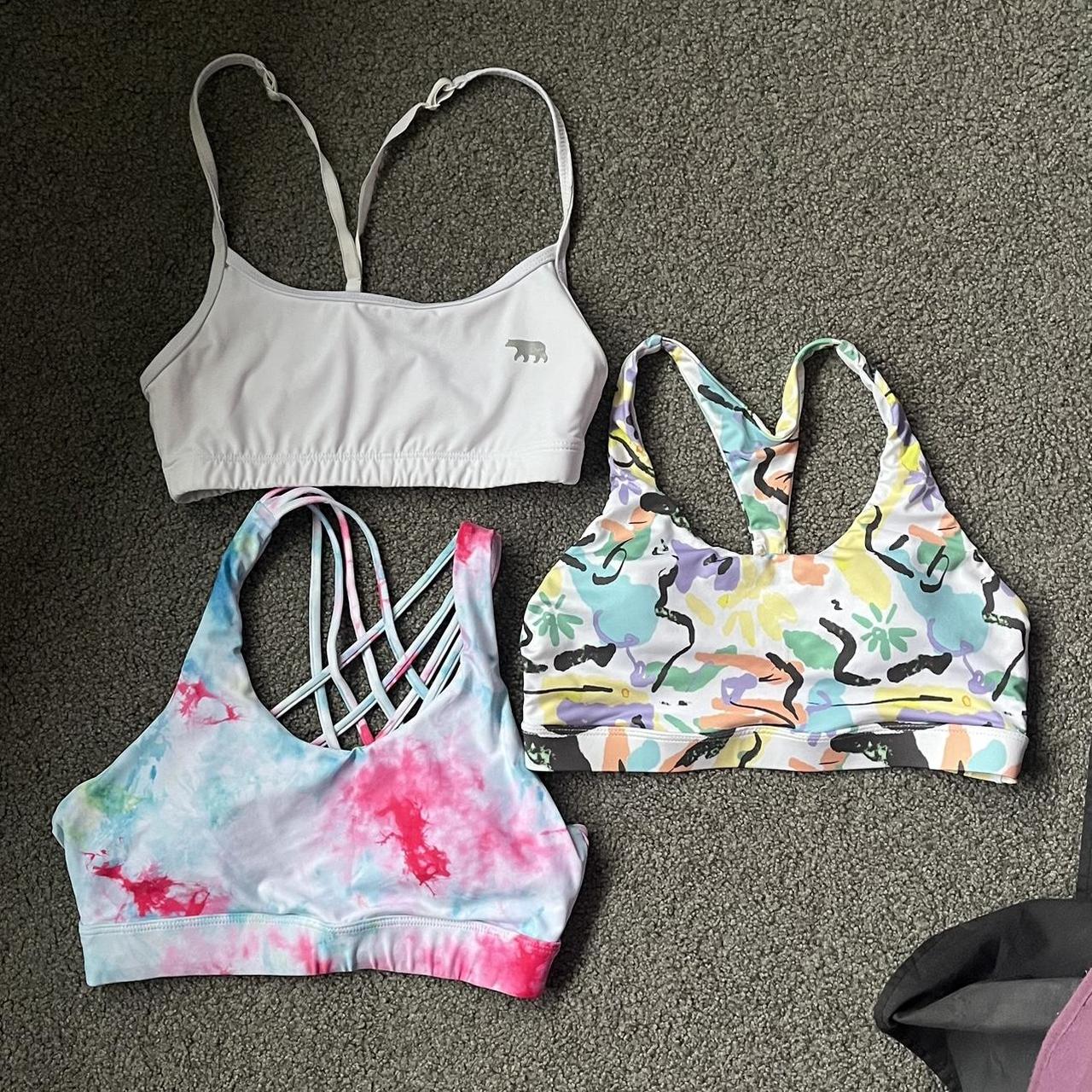 Multi-coloured sports bras - 3 pack all size s with... | Depop
