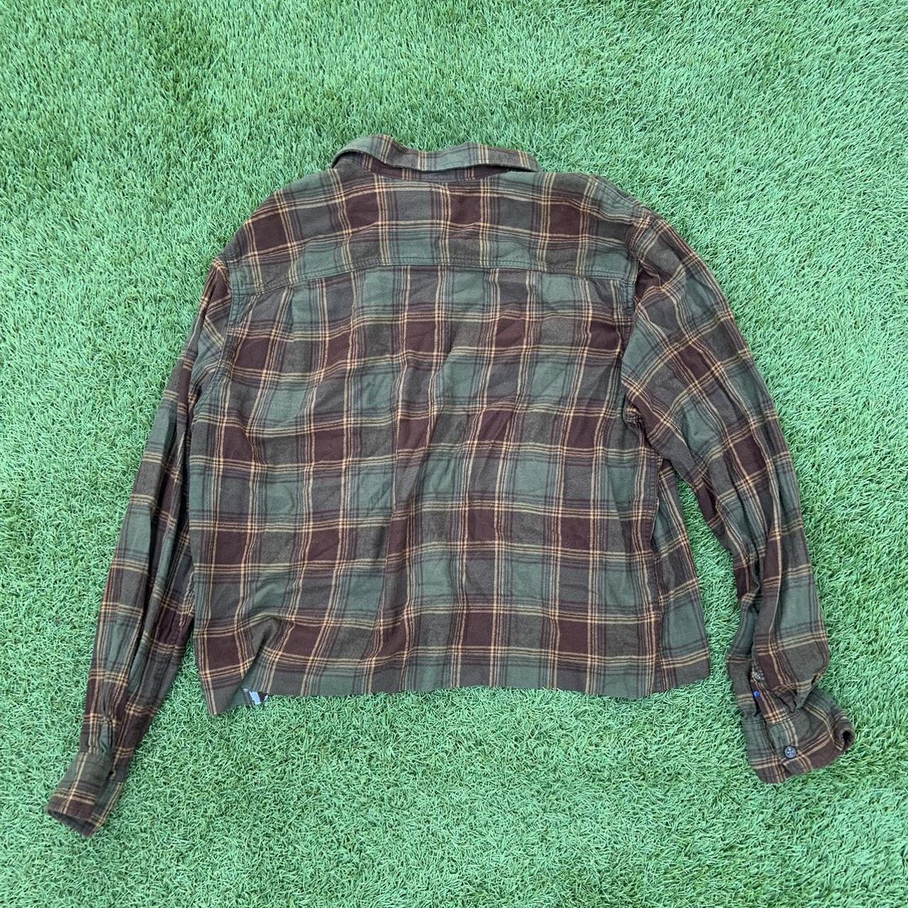 Cropped Earth Tone Flannel goes with anything... - Depop