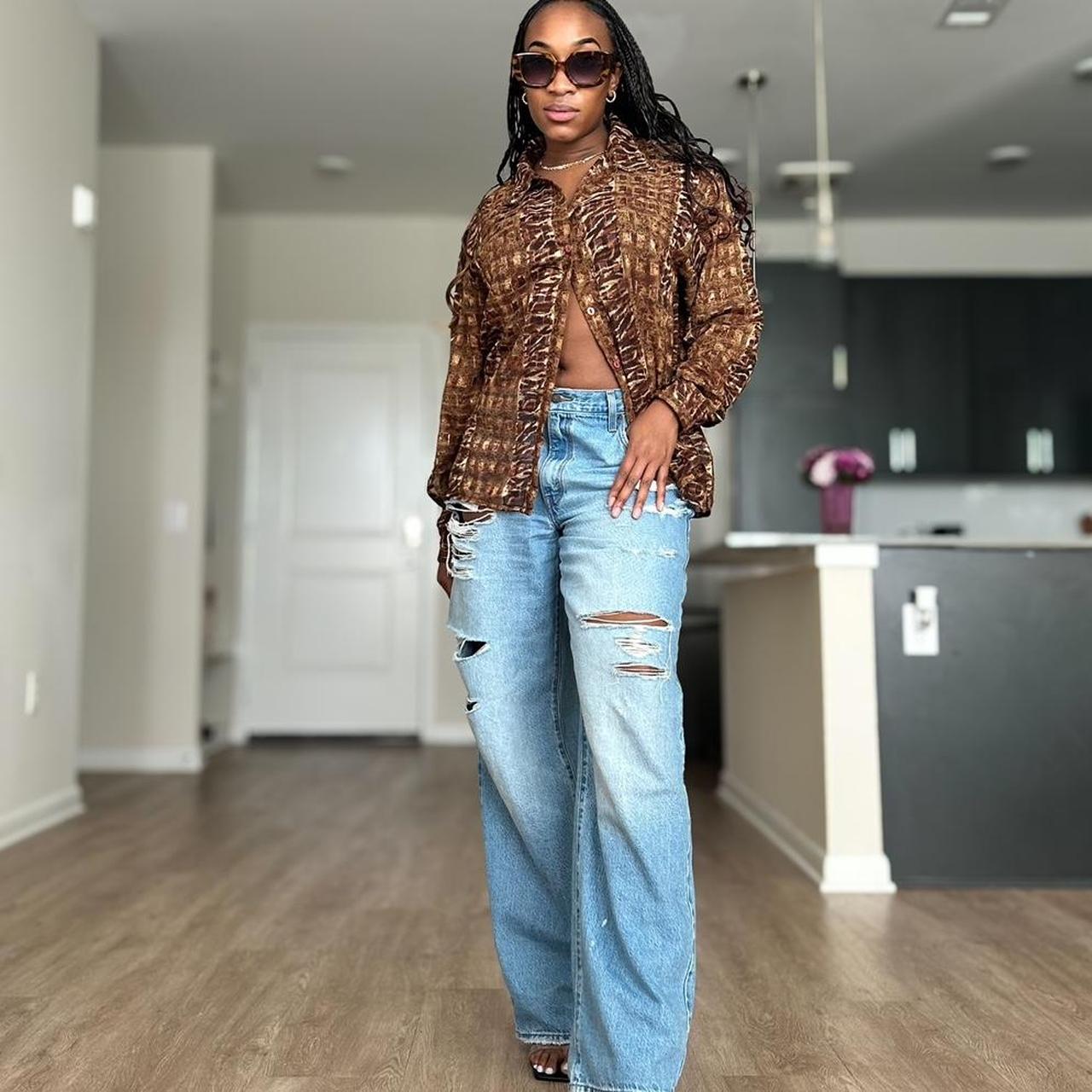 Vintage Brown Button Up Shirt!!! Brown top with... - Depop