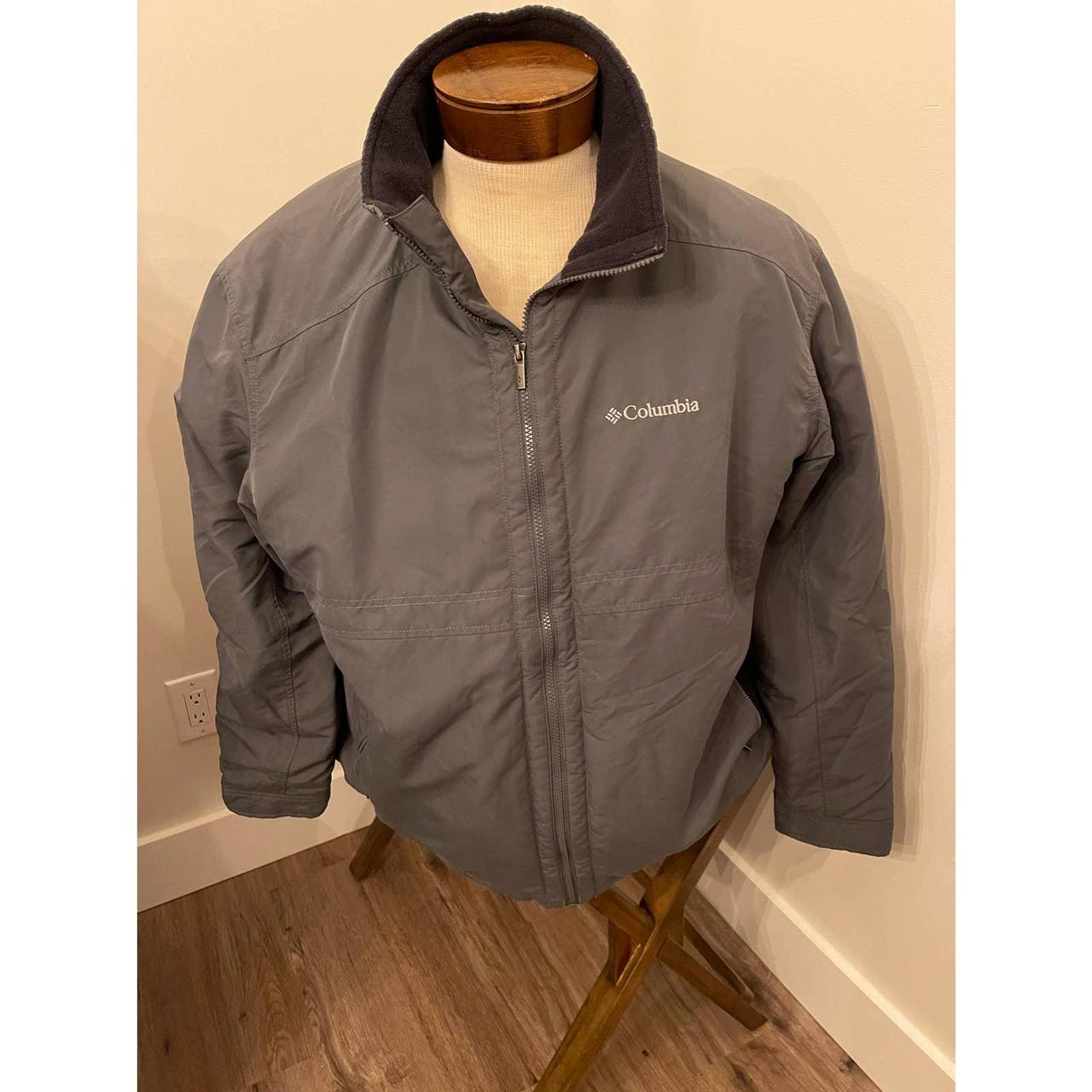 Mens Columbia Gray Thick Fleece Lined Jacket Size XXL - Depop