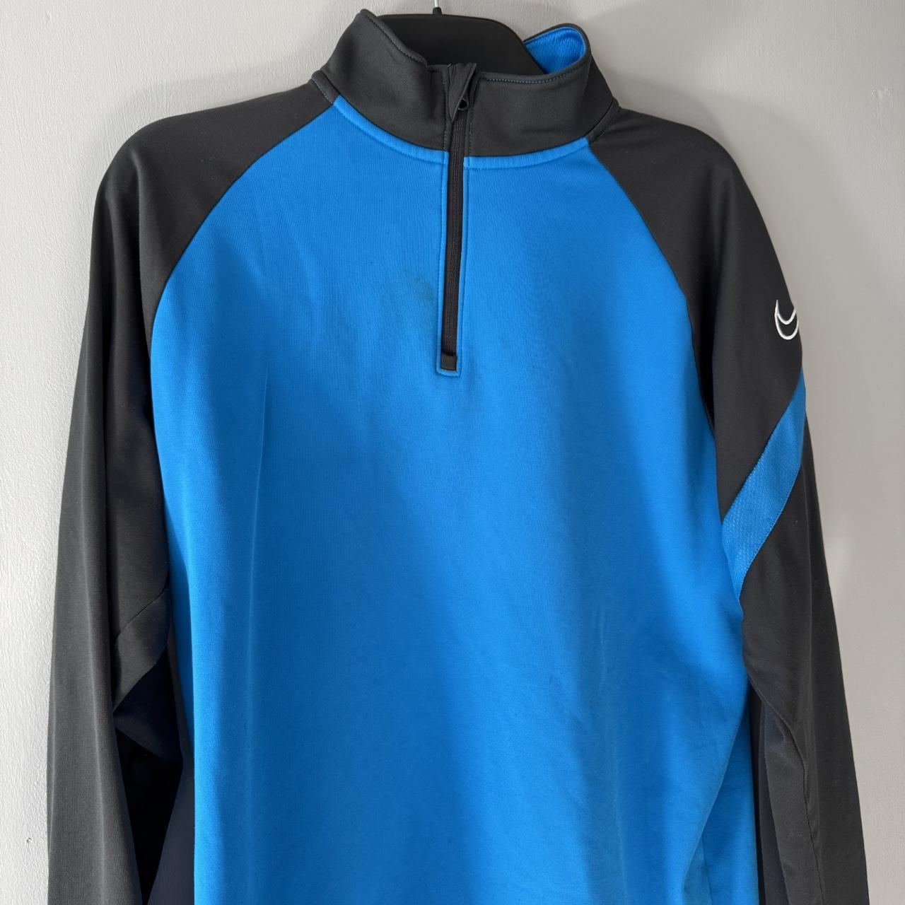Nike Dri-Fit blue and black 1/4 zip pullover... | Depop