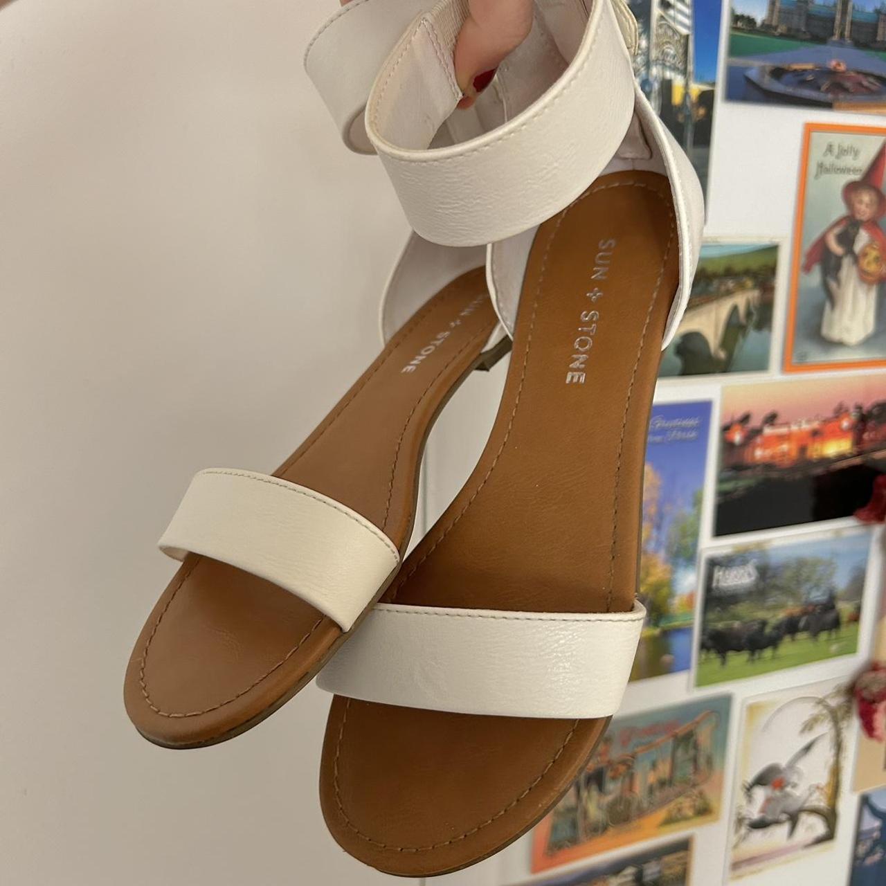 Sun stone white sandals size 7 women’s... - Depop
