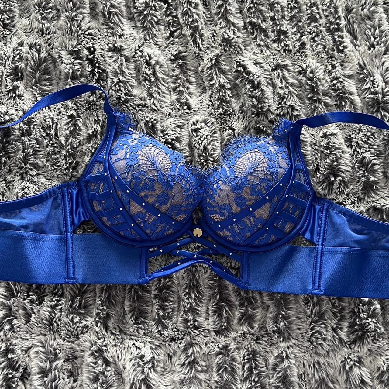 Bras N Things Blue Vamp Bra Push Up Perfect... - Depop