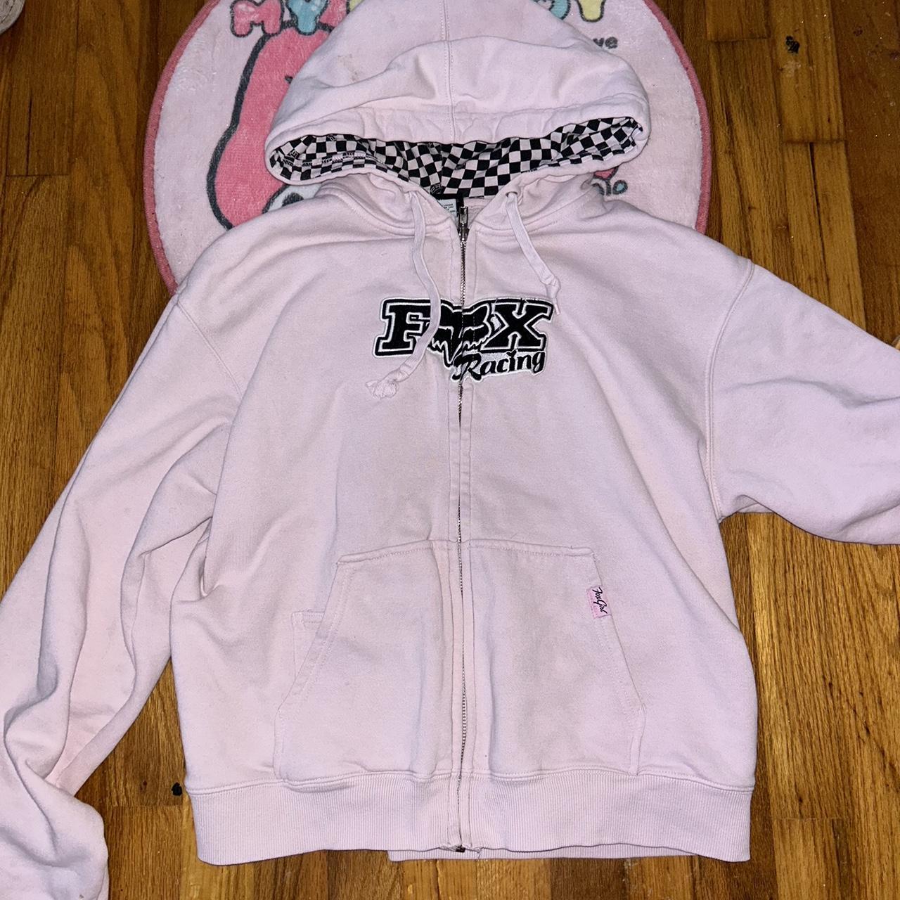 fox racing pink checkered zip up DM TO BUY fox... - Depop