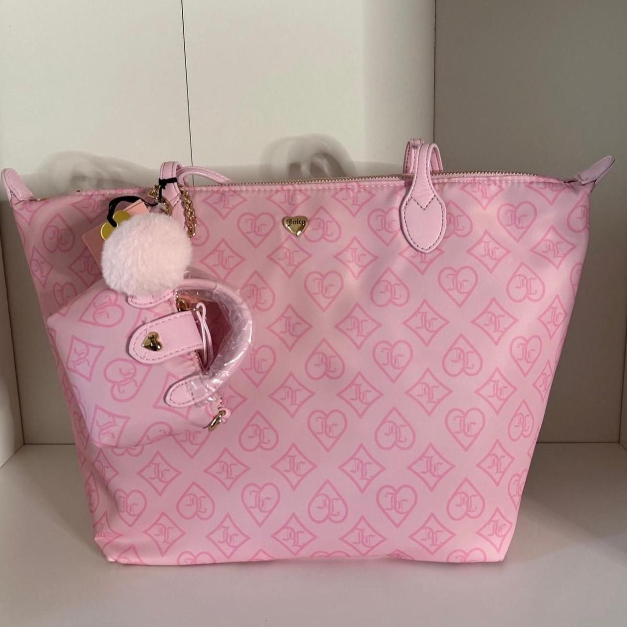 Juicy Couture Pink Cutesy Tote w/ Charm + Coin Purse | Depop