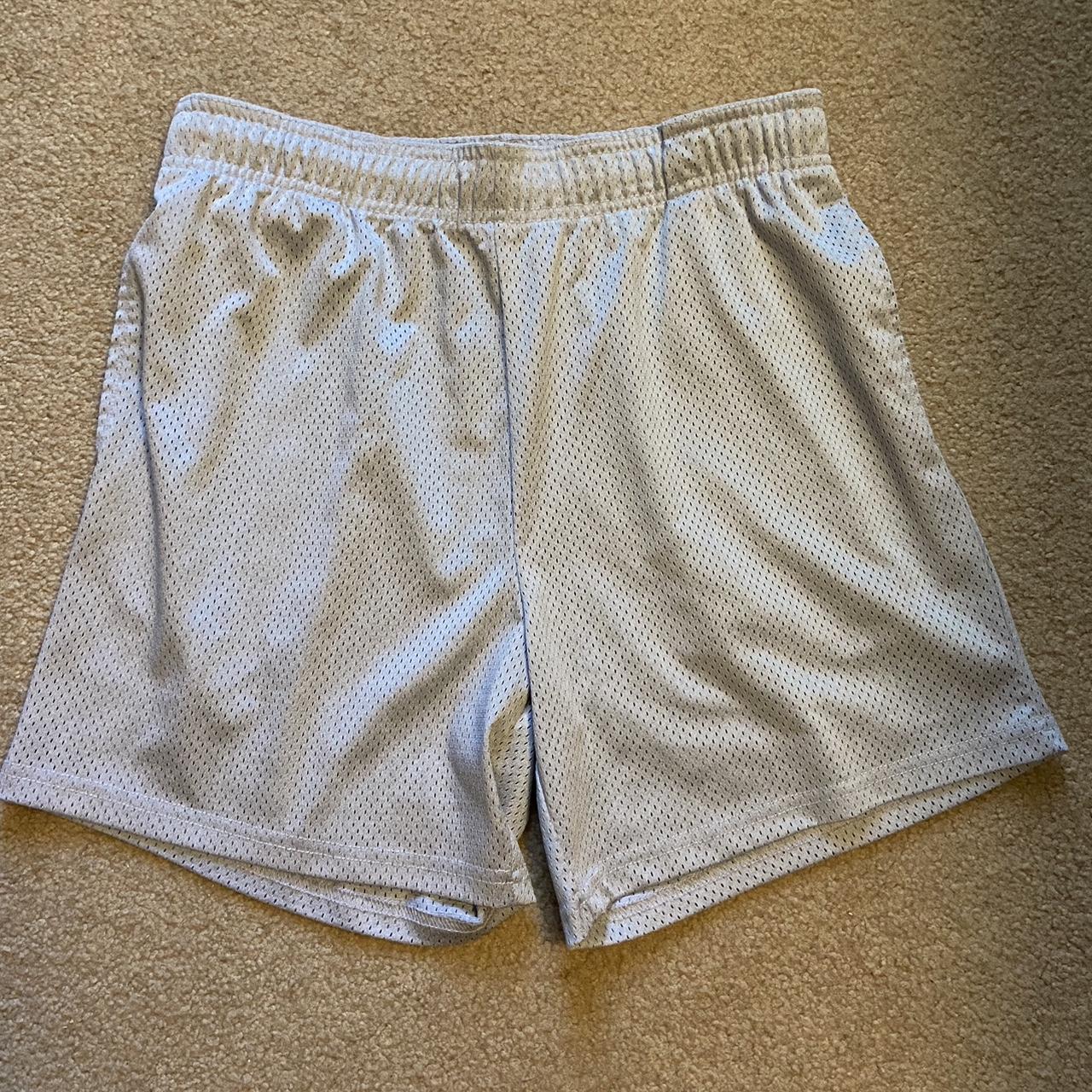 Grey mesh shorts with pockets Brand new Size S 5.5”... - Depop