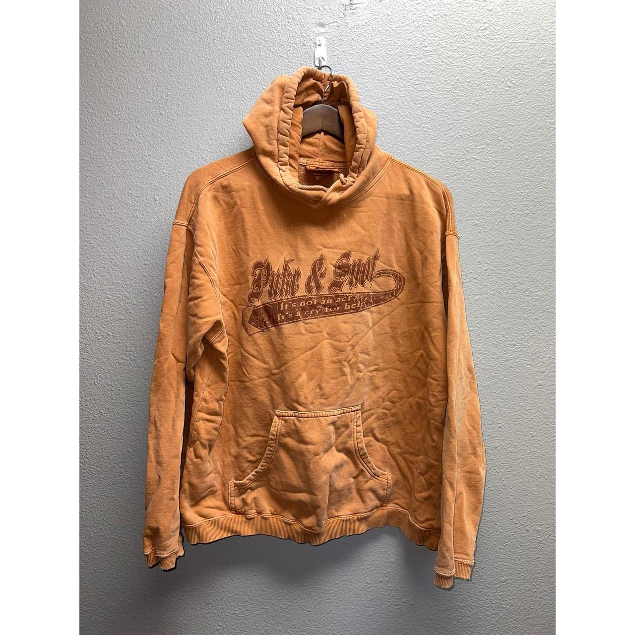 Puke & Snot Hoodie Vintage Cry For Help Orange... | Depop