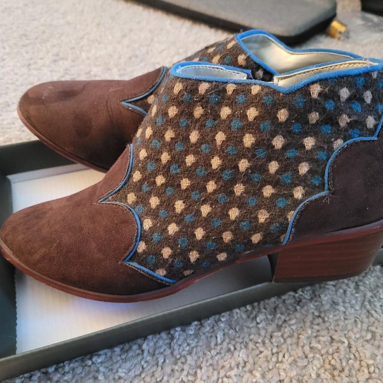 Ruby Shoo Polka dot ankle booties. Small scuff of... - Depop