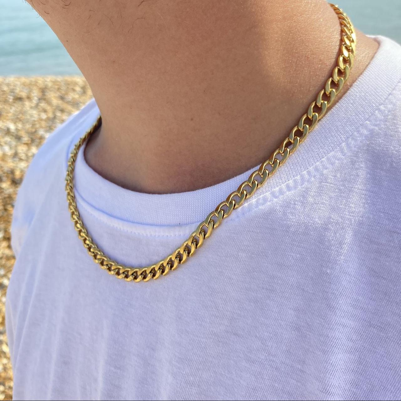 Men’s Gold Cuban chain 18K Gold Plated Cuban... - Depop