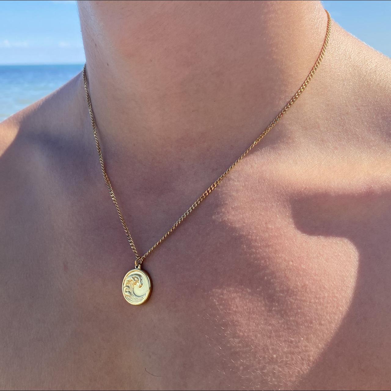 Gold Wave Necklace Available on a 2mm Cuban Chain... - Depop