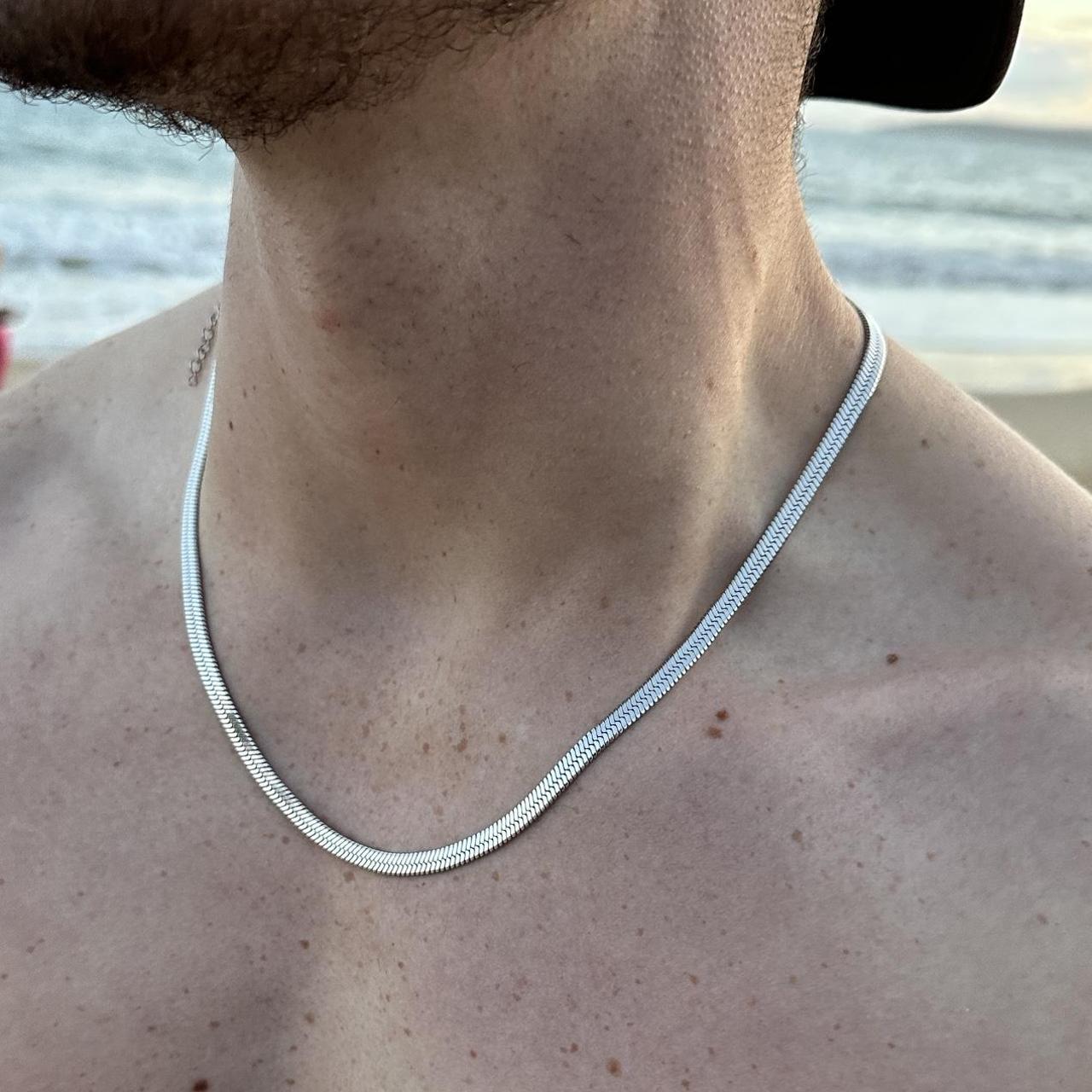 Mens Chain Silver Snake Chain 5mm OceanJewels... - Depop