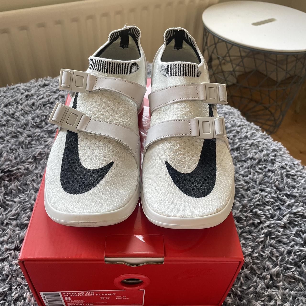 Nike Lab Sock Racer. White and Black. Size 5.5/ EU... - Depop