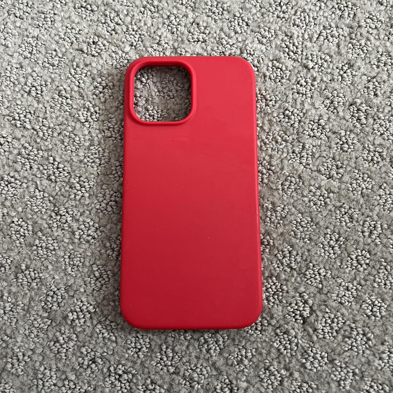 iphone 13 pro max red silicone phone case - Depop
