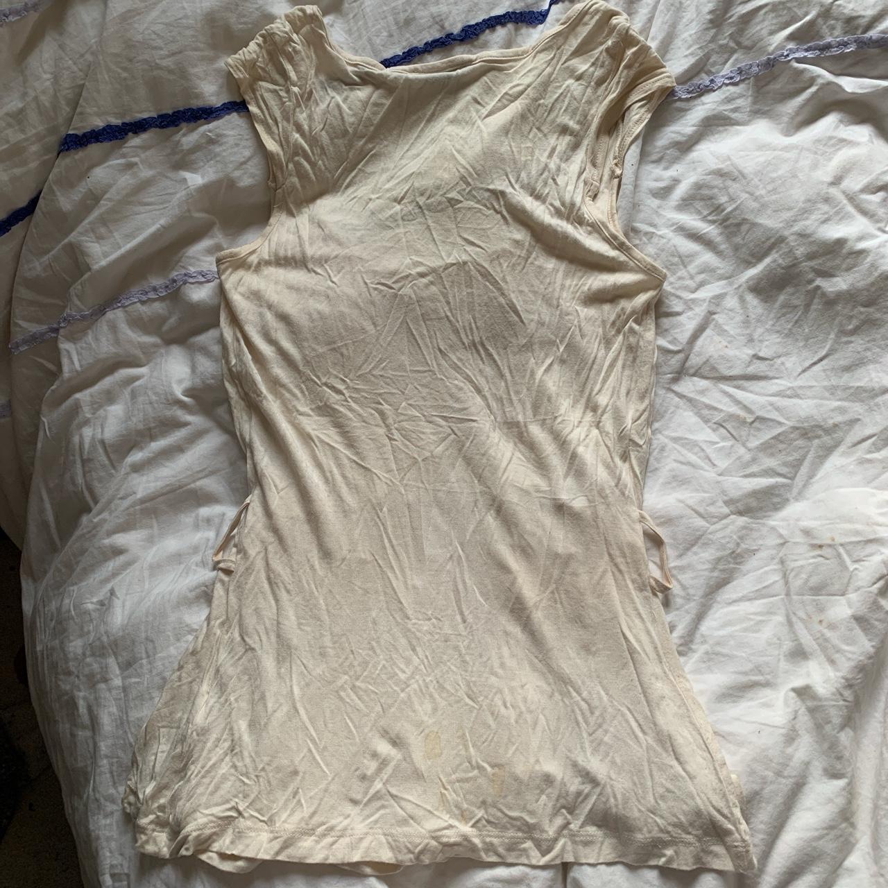 cream y2k top - Depop