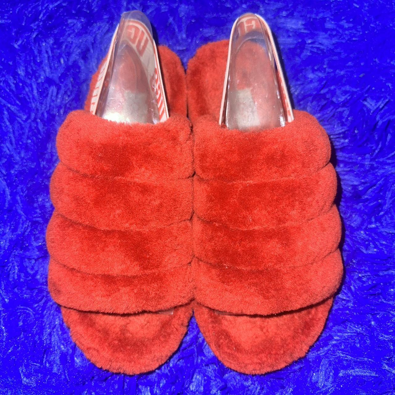 Red Ugg Slides Women’s 8 OPEN TO OFFERS - Depop
