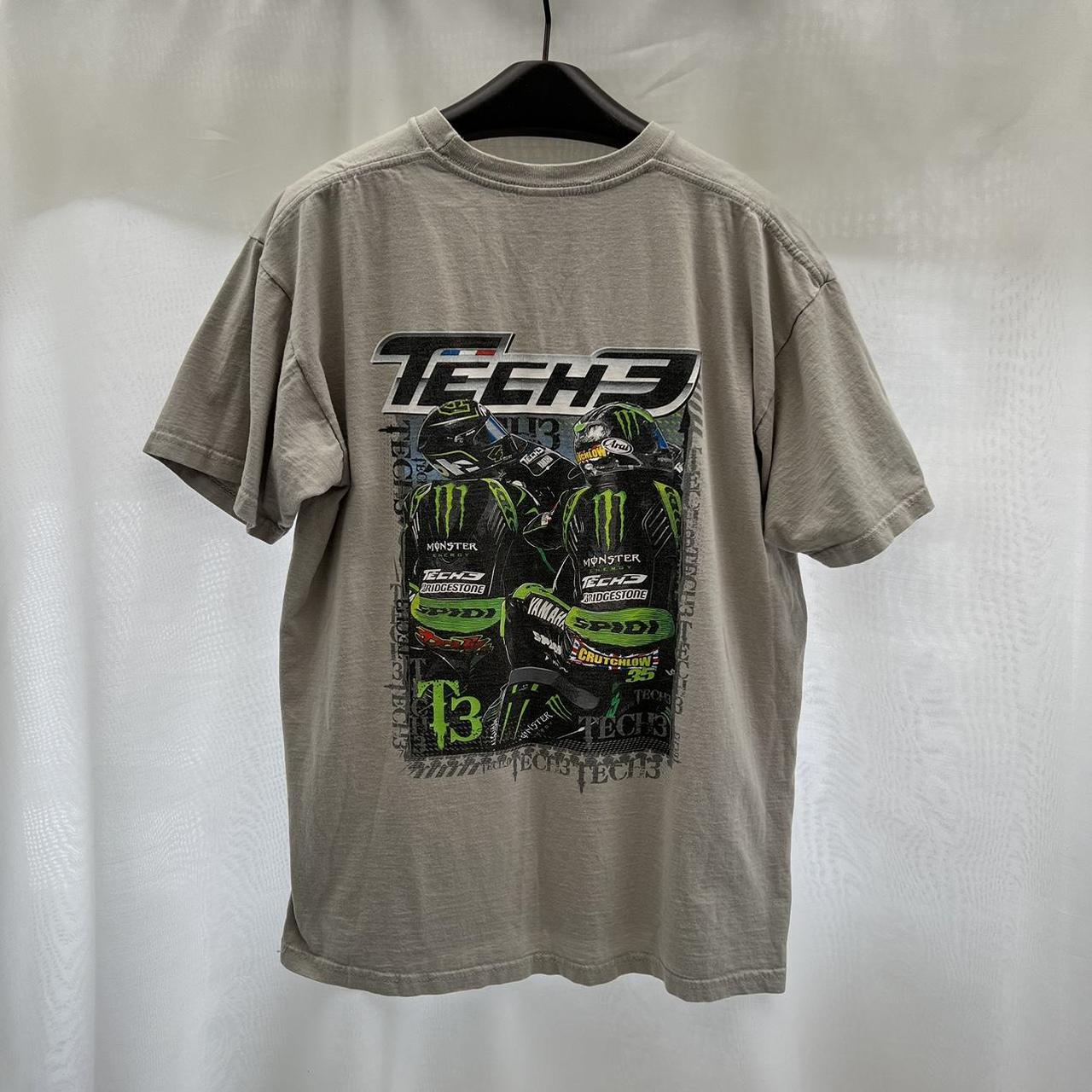Tech 3 YAMAHA MONSTER ENERGY TSHIRT Grey LARGE Front... - Depop