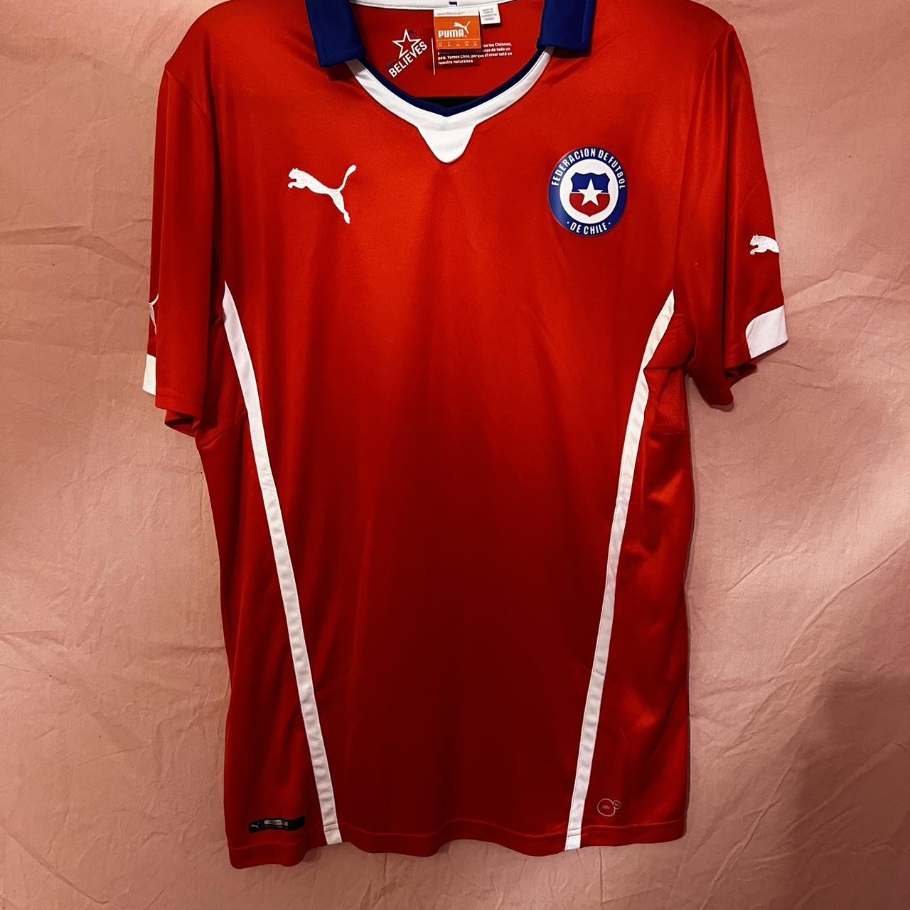 Size M medium Puma Chile 2014 soccer jersey. Red... - Depop