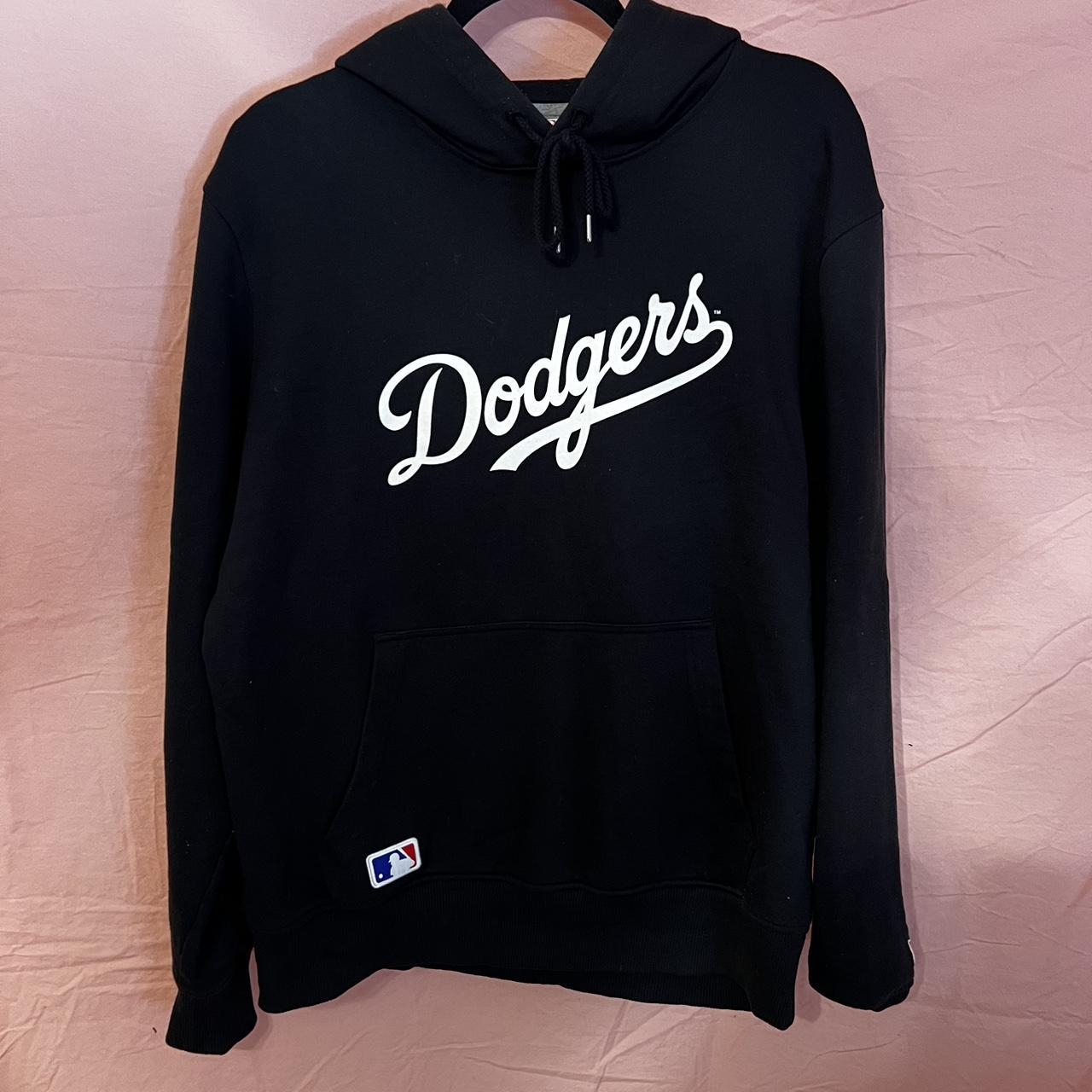 Size L large black Los Angeles Dodgers hoodie, no... - Depop