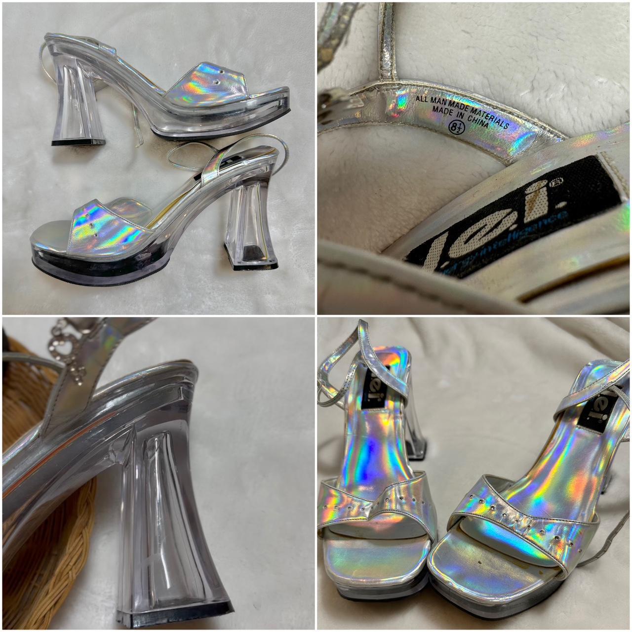 Women's Silver Mules | Depop