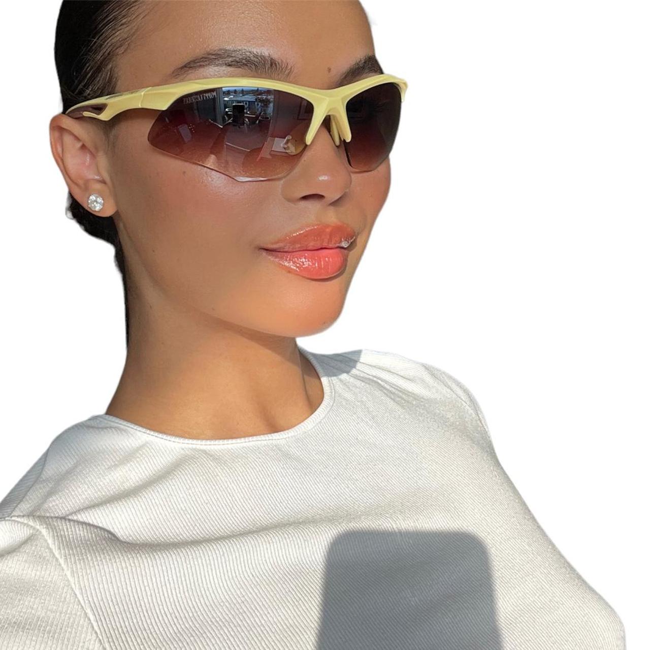 Women's Cream Sunglasses | Depop