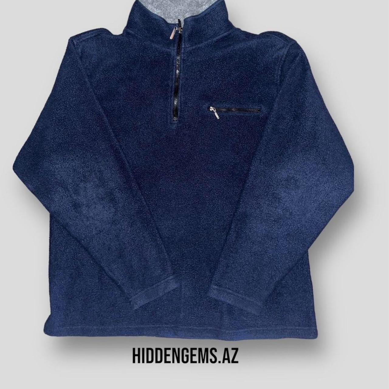 Large Navy Blue Quarter Zip Fleece ( Foot... - Depop