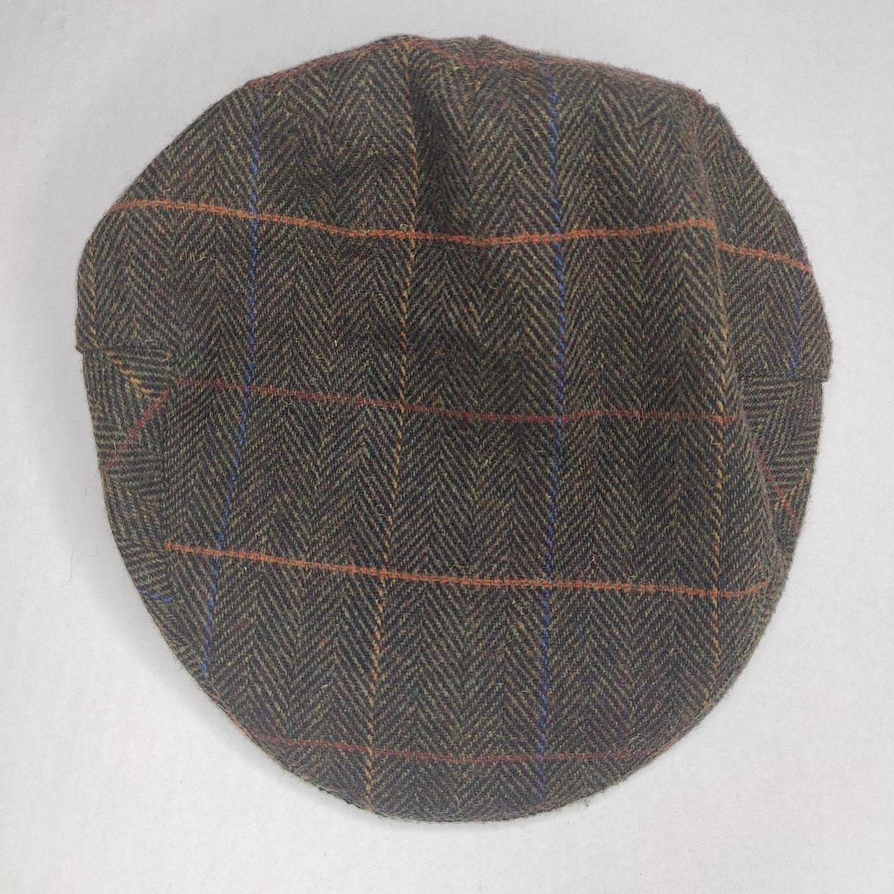 BARBOUR Unisex Cheviot Flat Cap in Olive Herringbone... | Depop