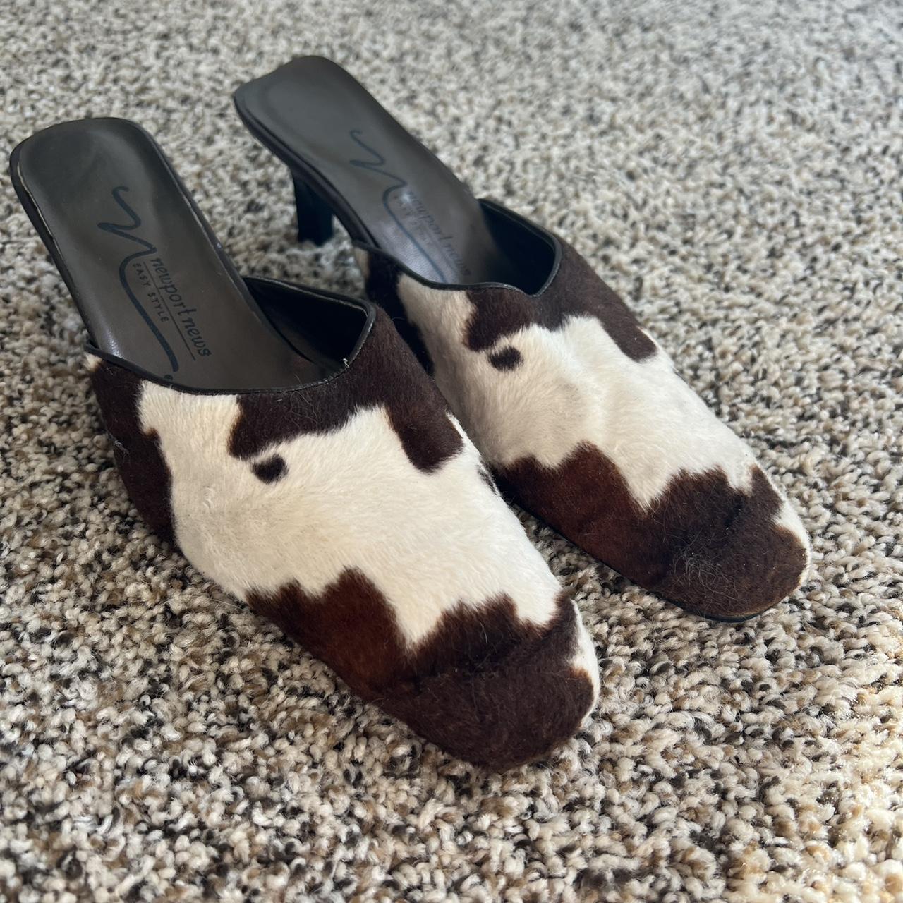 Vintage Cow Print Heels 🤍super cute 🤍comfortable... - Depop