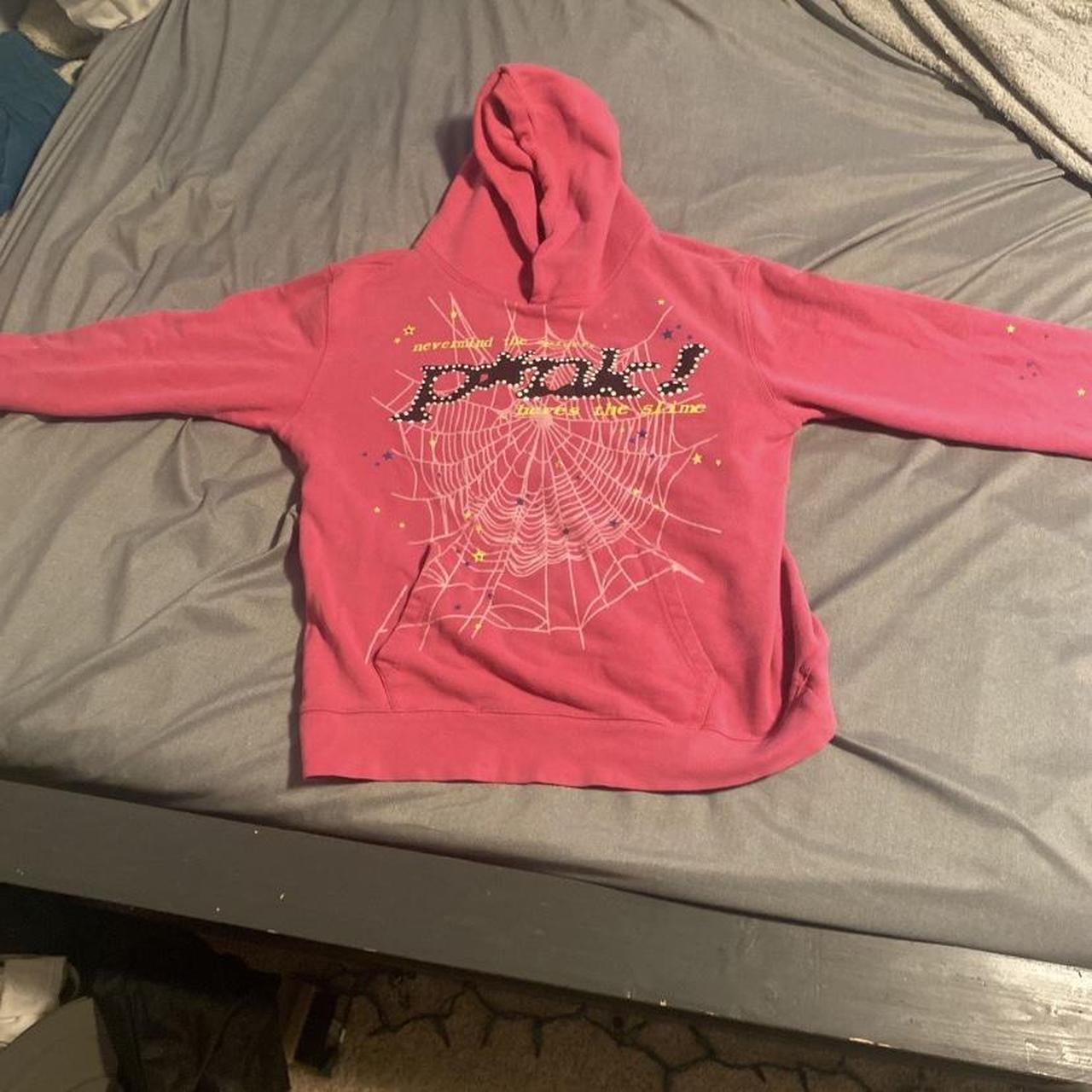 Pink spider hoodie size small - Depop