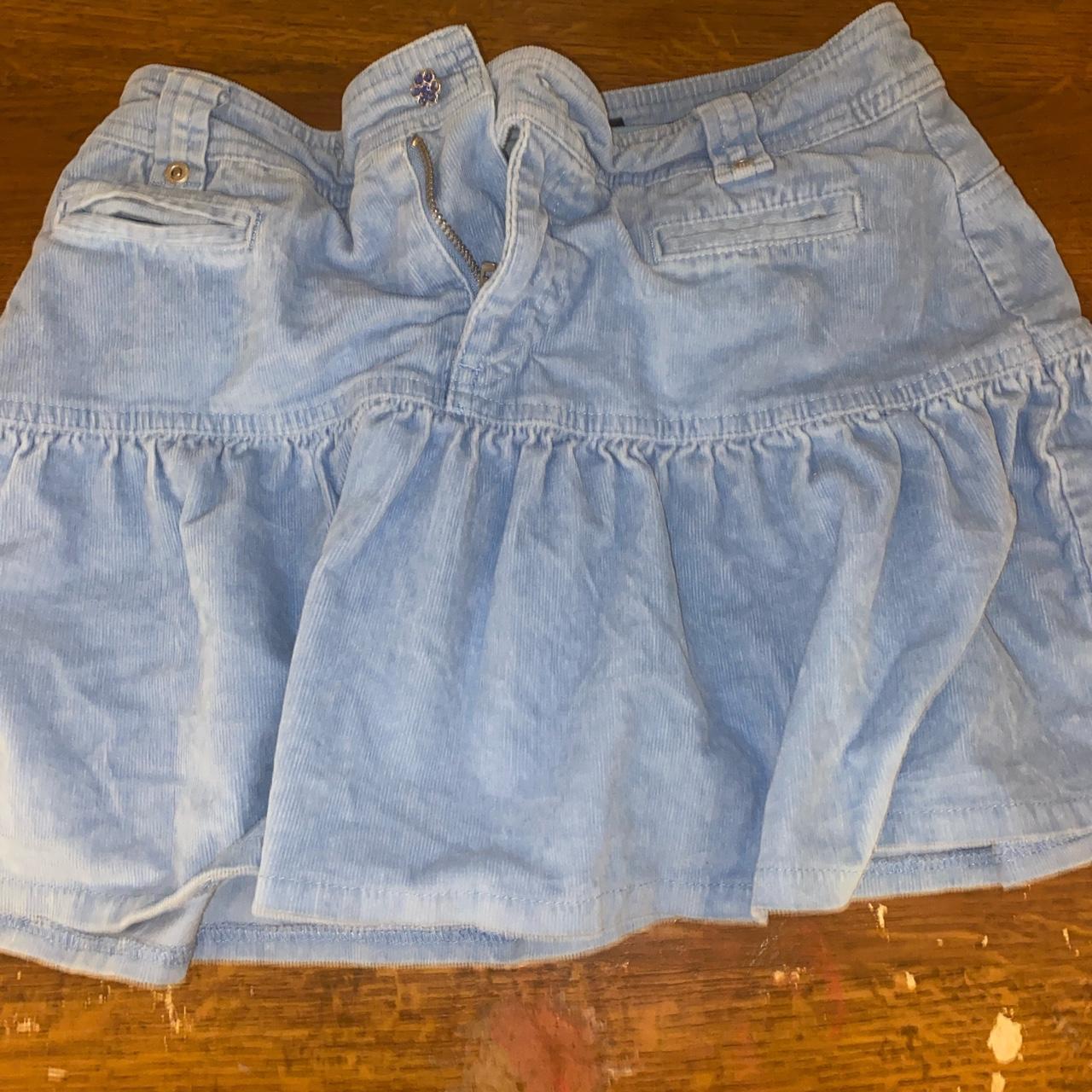 Cutecore Y2K Coconut Girl Kawaii Light Blue Pleated... - Depop