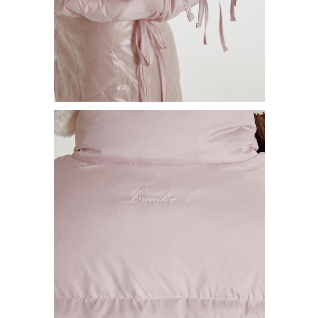 pink korean bow puffer jacket 🎀 with 70% duck down... - Depop