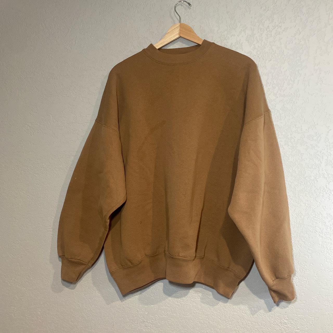 Vintage Brown Hanes Premium Weight Sweatshirt size... - Depop