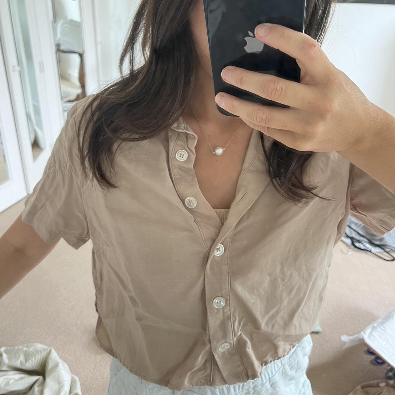 #kookai cute cropped camel top - will fit XS/small . - Depop