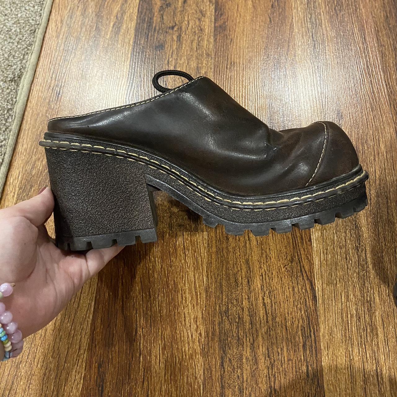 the most beautiful 90s platform chunky clogs size... - Depop