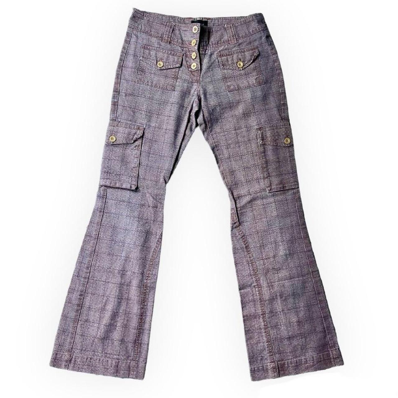 Plaid Flared Pants Color is most accurate in the... - Depop