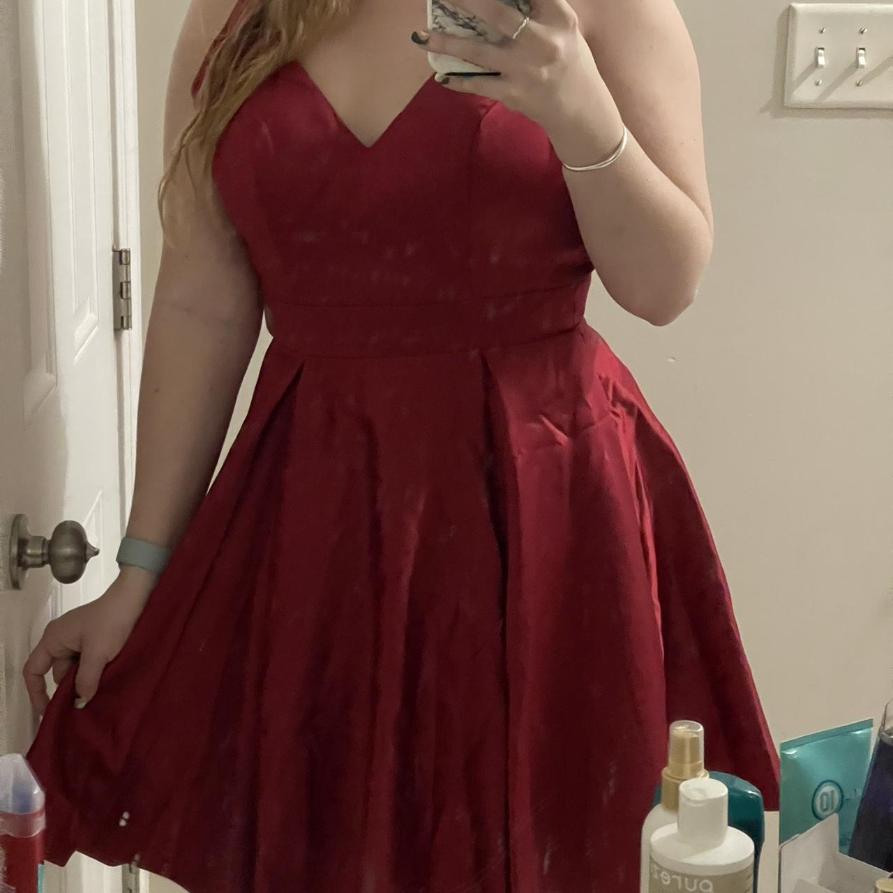 Red dress very comfortable very flattering. I lost... - Depop