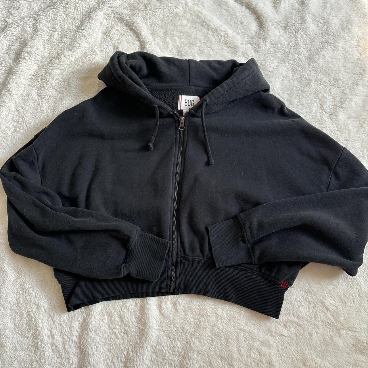 large black cropped pacsun hoodie #pacsun #cropped... - Depop