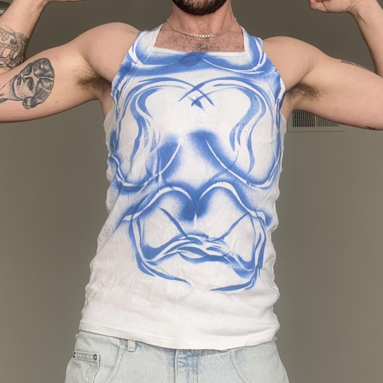 Custom painted ribbed tank top #handpainted... - Depop