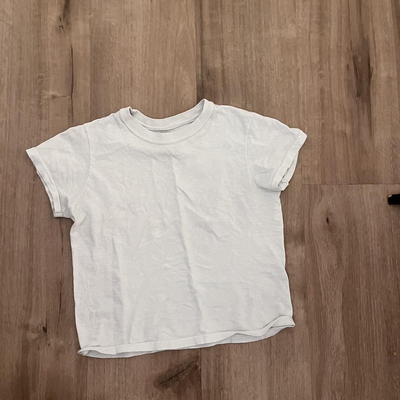 small white basic tee cropped just a basic for... - Depop
