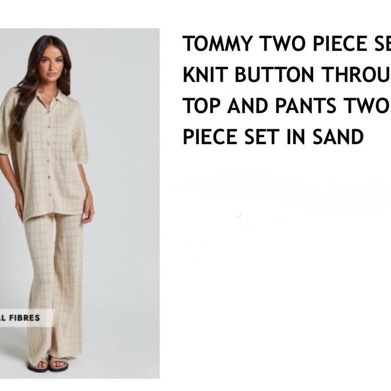 Showpo Tan and cream 2-piece set, suitable for... - Depop