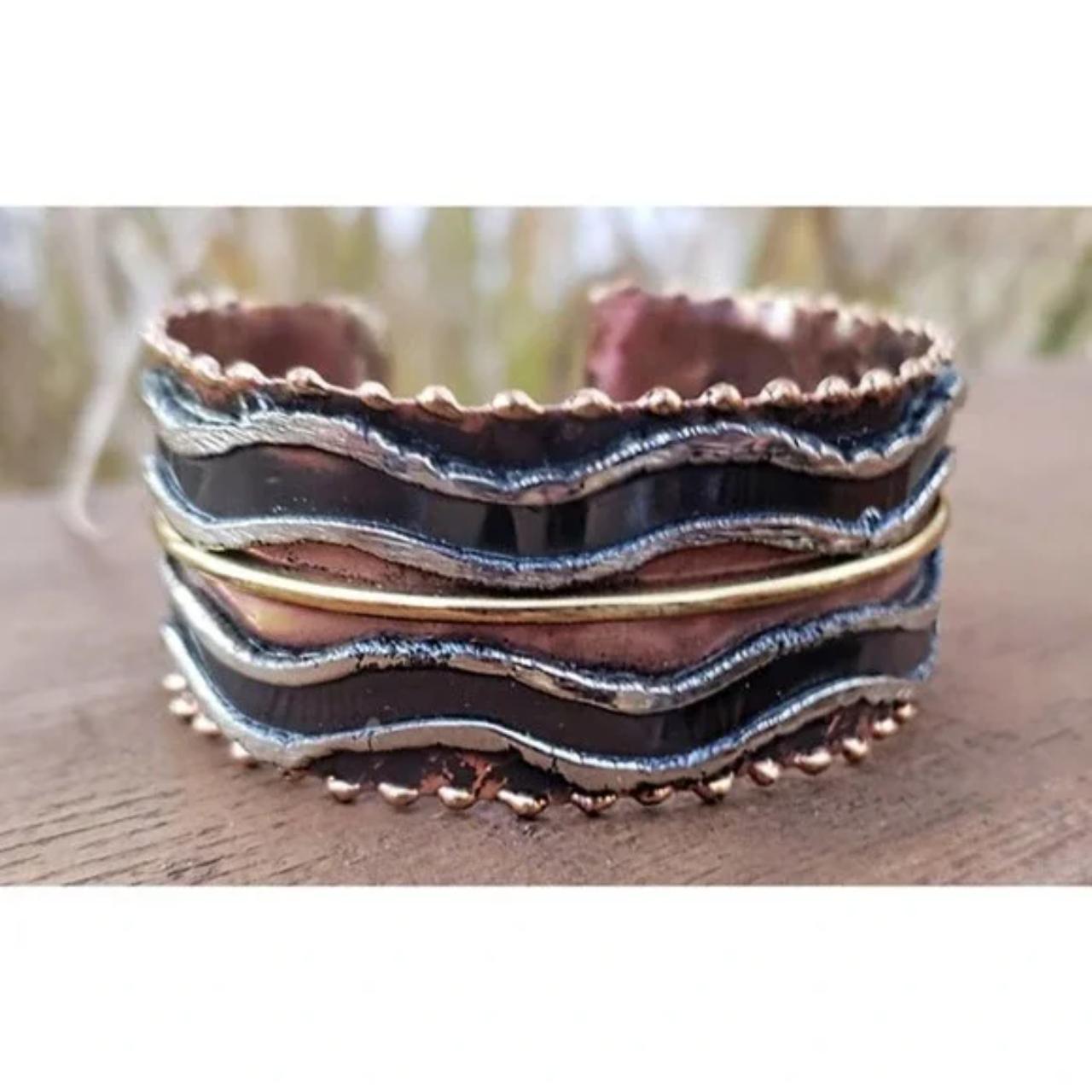 Artisan Handmade Multi-metals Rocker Vibe Abstract... - Depop