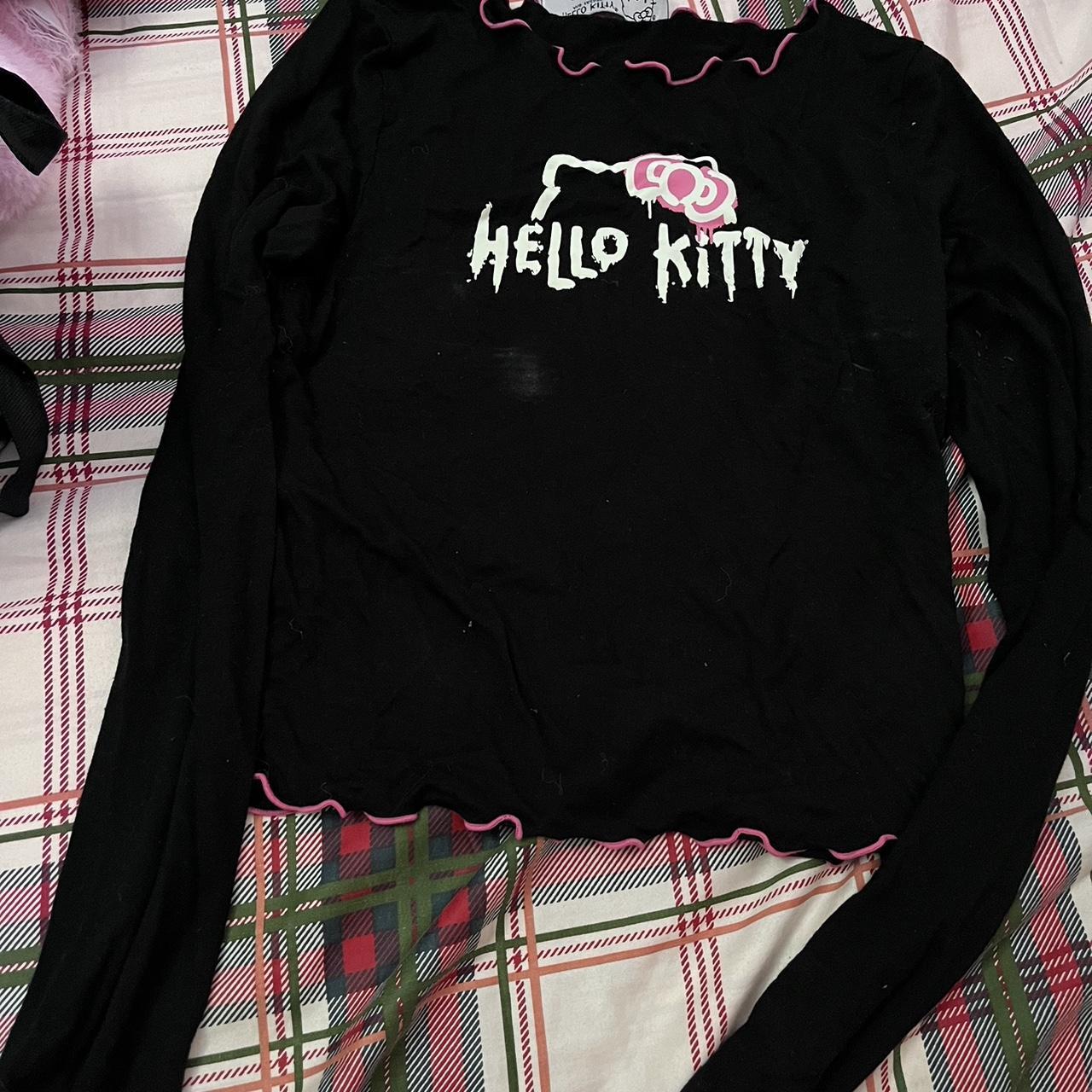 Forever 21 x Sanrio hello kitty crop top long sleeve... - Depop