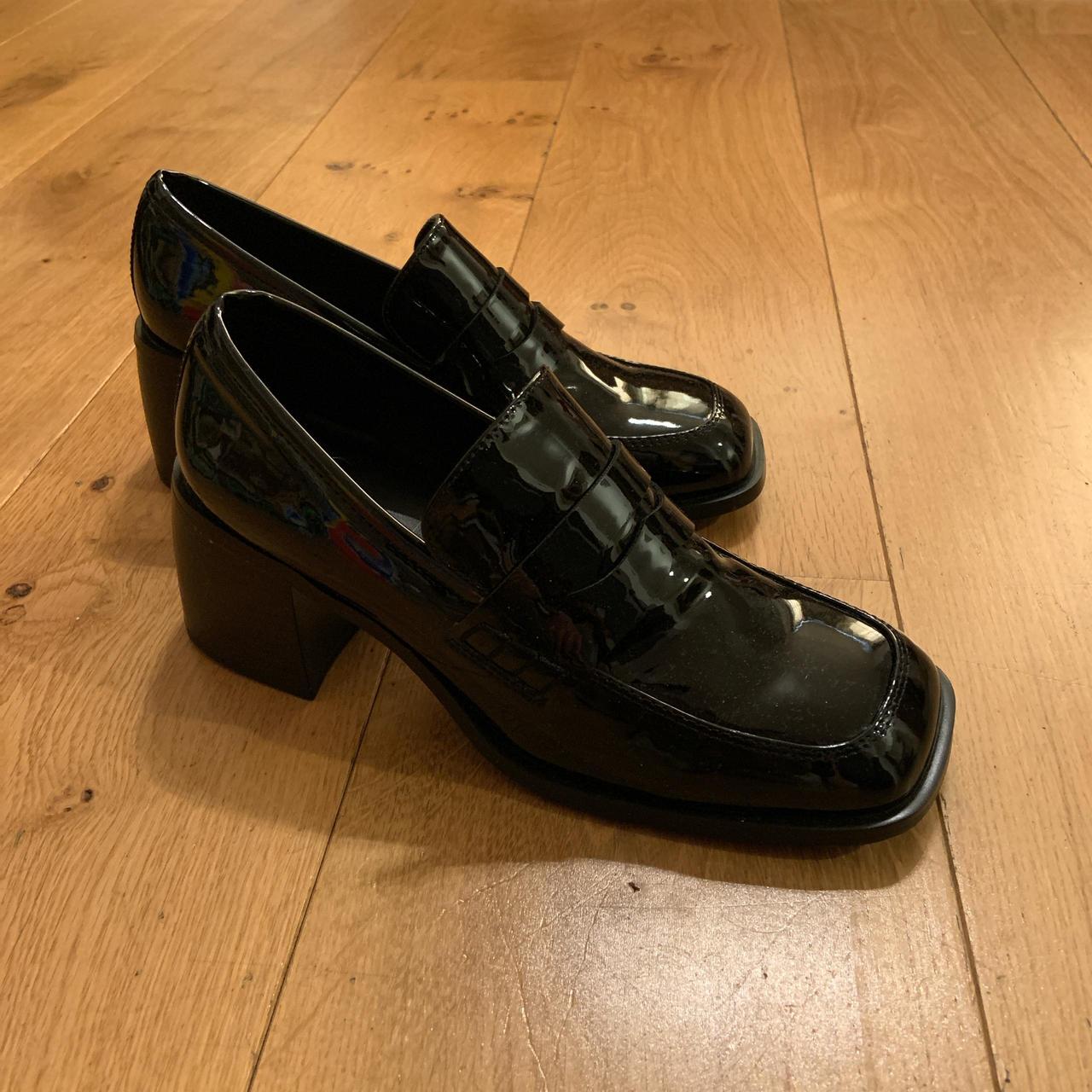 ASOS Mid heel patent loafers black - size 6 - never... - Depop