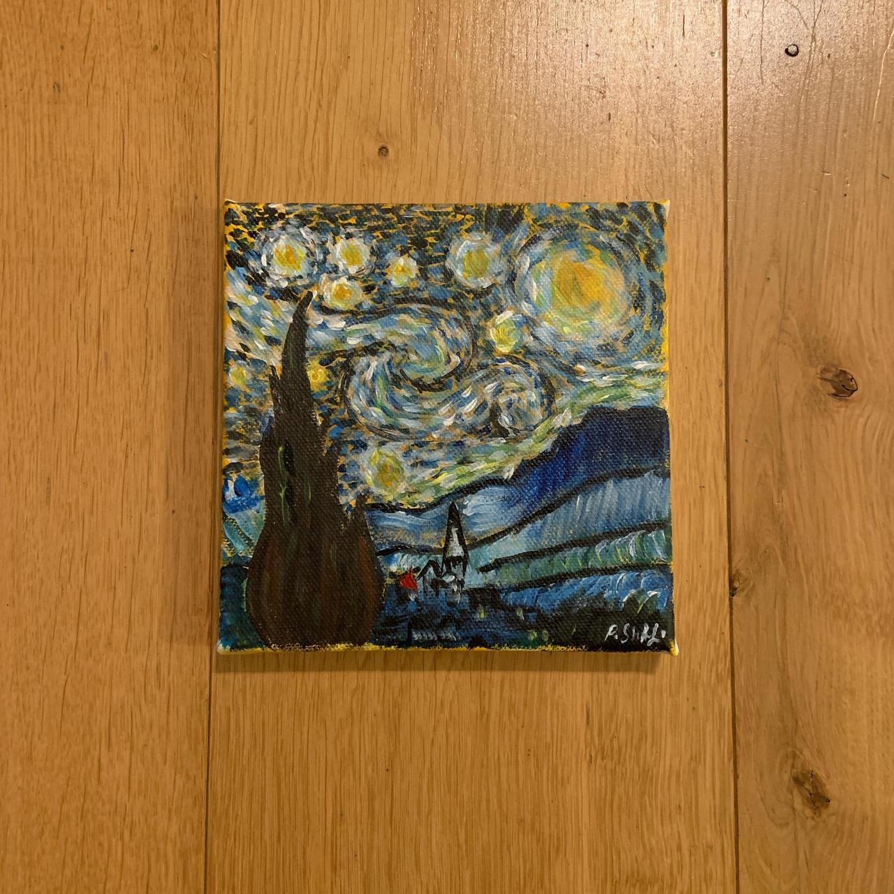 Van Gogh Starry Night acrylic painting on canvas,... - Depop