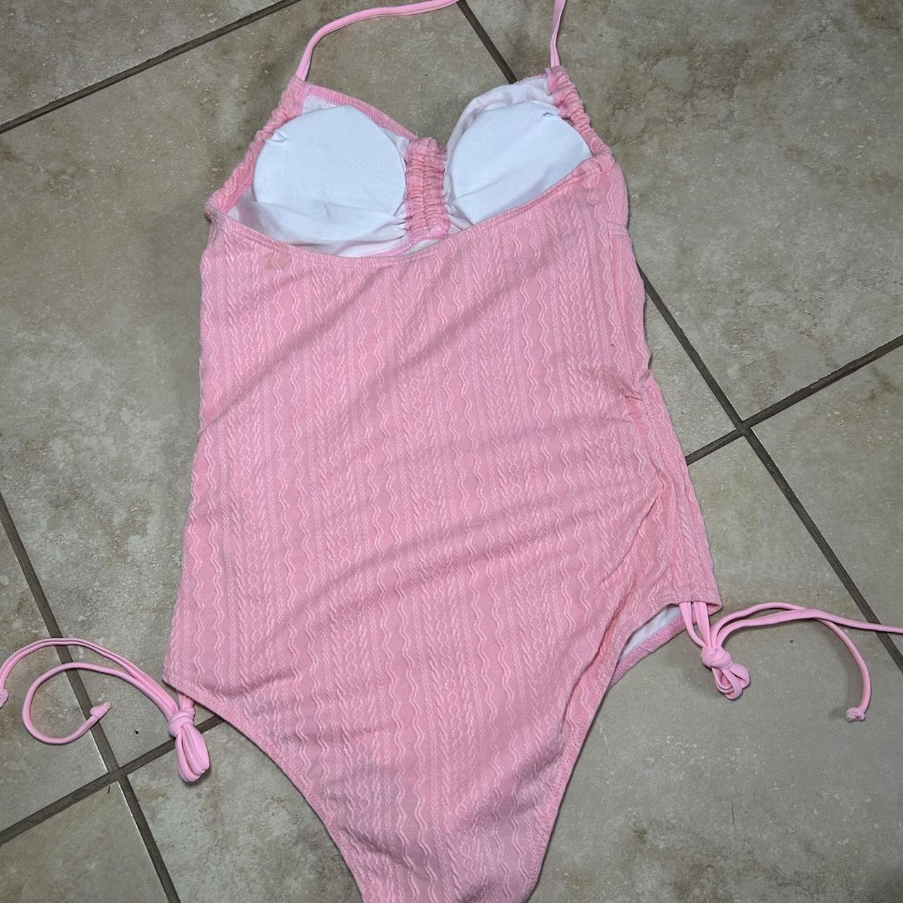 One Piece Pink Bathing Suit Depop