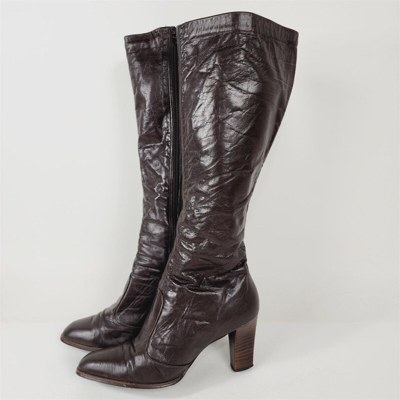 Vintage Joyce California Tall Knee High Brown... - Depop