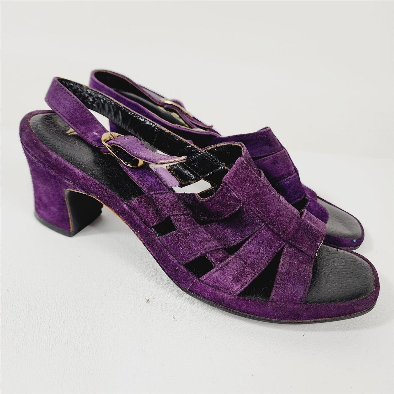 Vintage Joyce California Purple Leather Sandals... | Depop