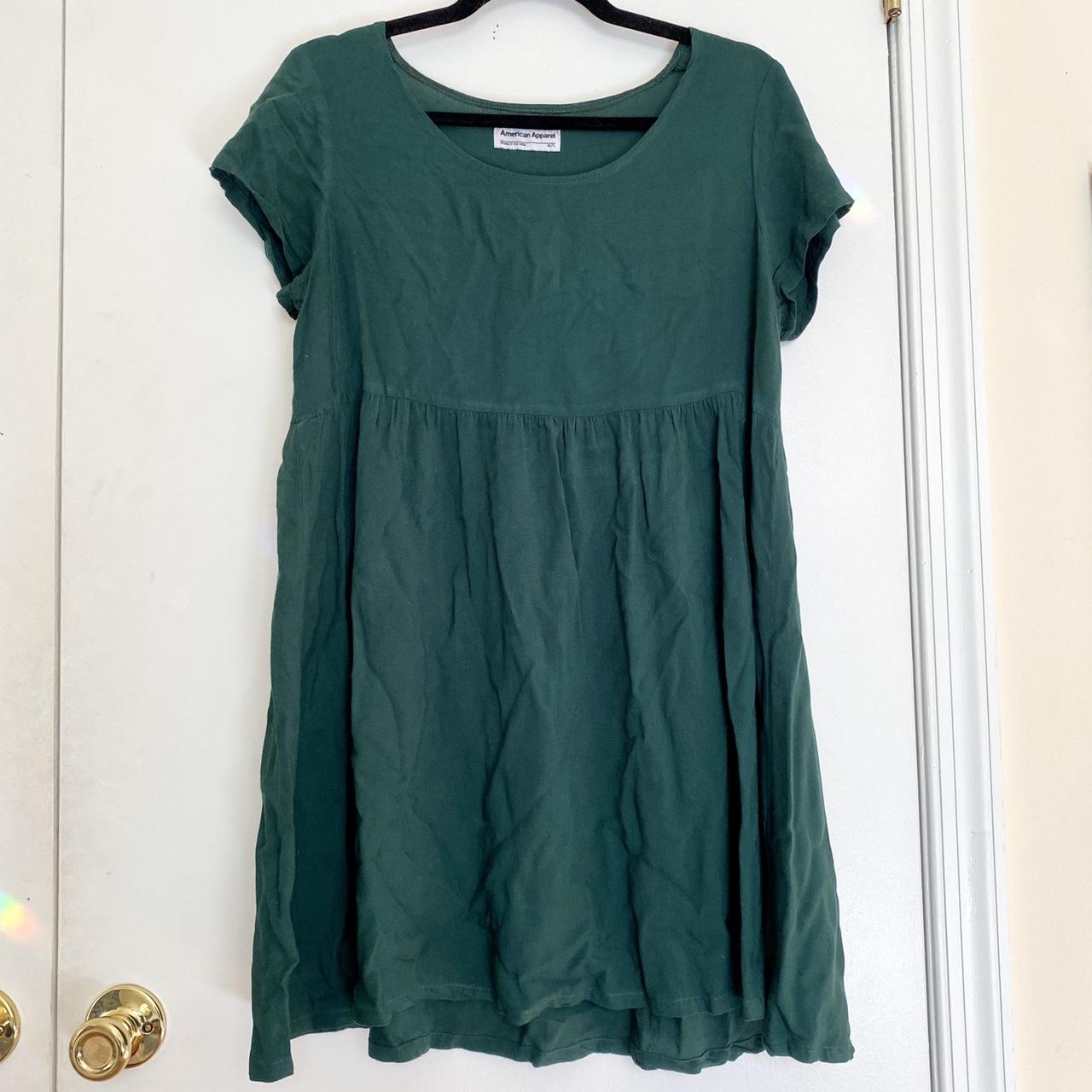 American Apparel emerald green babydoll dress.... - Depop