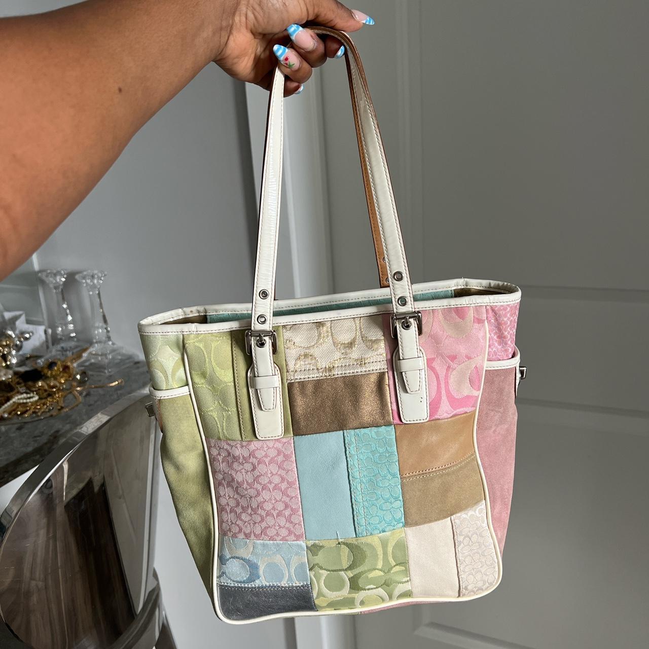 Pastel colors patchwork coach bag.. - Depop